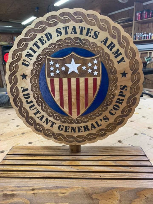 US Army Adjutant General's Corps ROUND DESIGN Coin Stand / AG CHALLENG ...